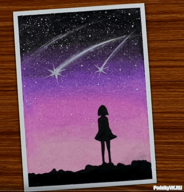 Аниме девушка ночью - рисунок | Moy-Kroha.INFO